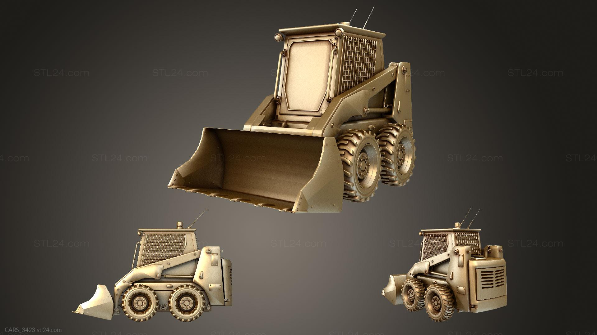 Vehicles - Skid Steer Loader, CARS_3423. 3D stl model for CNC